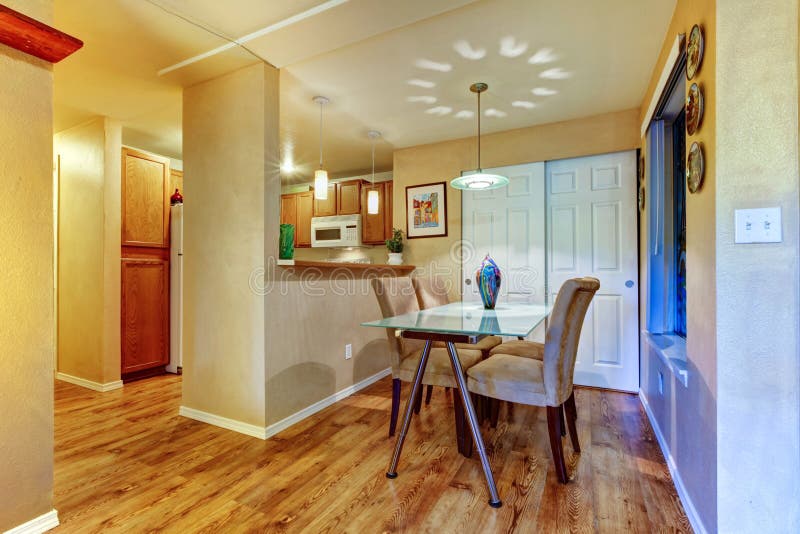 Dining Area with Painted Window Stock Photo - Image of royalty ...