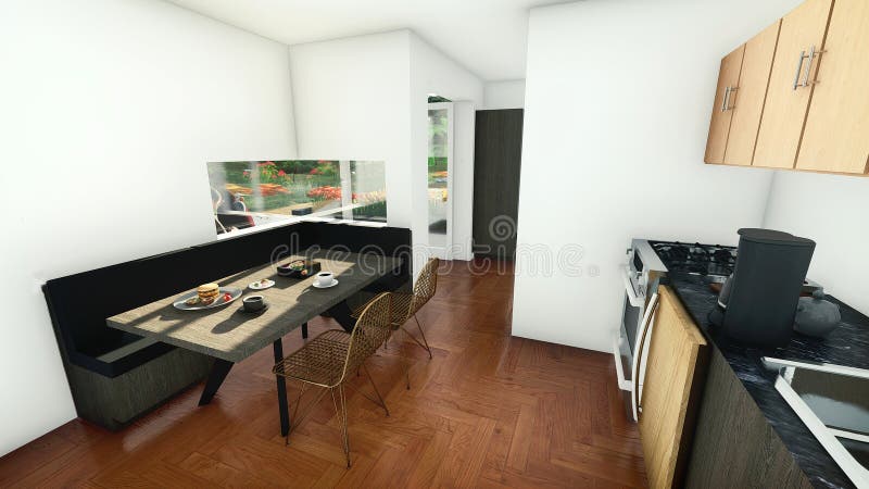 Dining Area in the Small Kitchen Stock Photo - Image of concept, oven ...