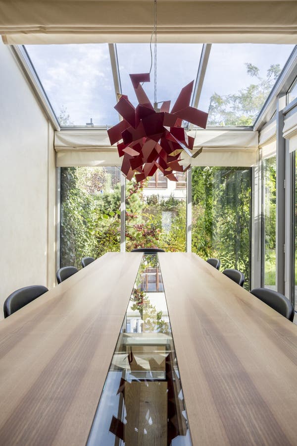 Dining area with table stock image. Image of bright, house - 83224025