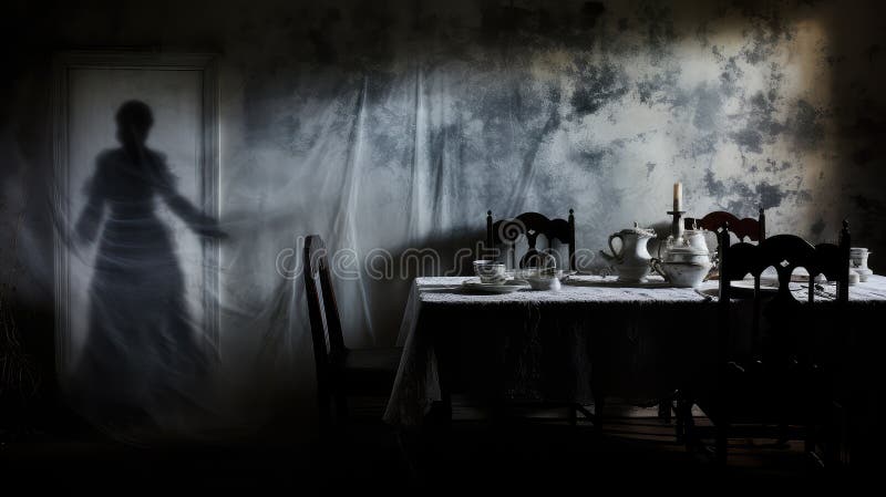 Dining Blurred Haunted House Interior Stock Illustration Illustration