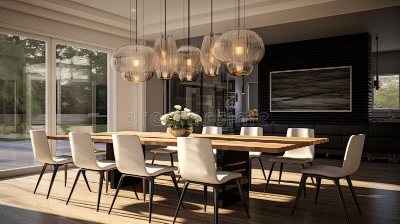 Dining 3d Interior Renderings Stock Illustration - Illustration of room ...