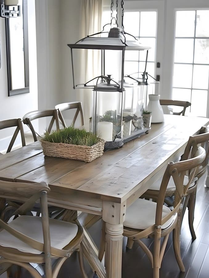 Dining Desk Setting Lunch with Empty Plates Dinner Plate Stock ...