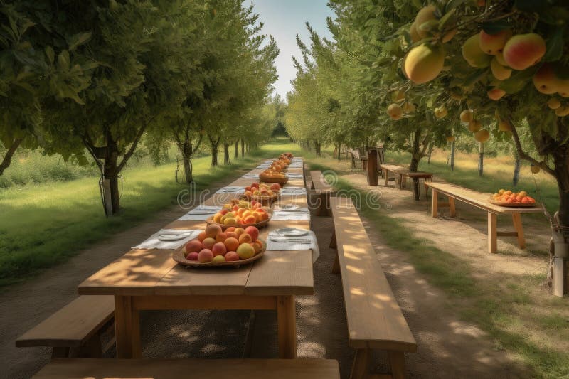 Dining Experience in the Heart of an Orchard, Surrounded by Fruit Trees ...