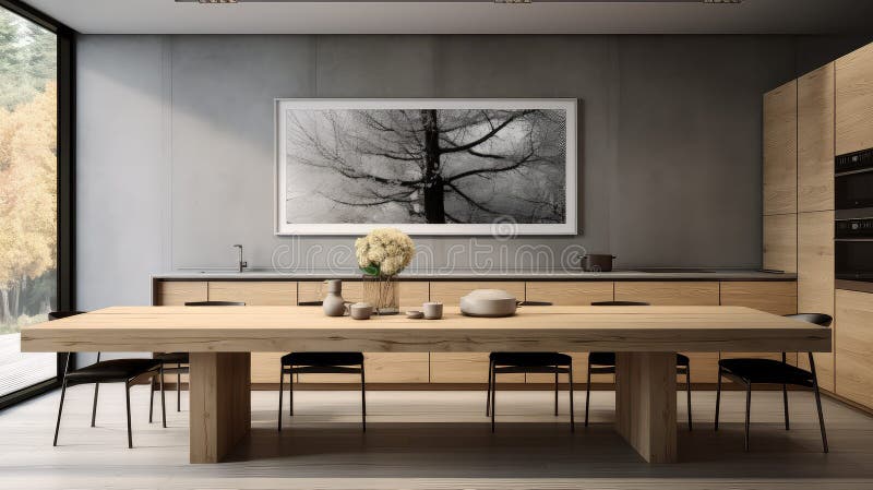Dining grey wood stock illustration. Illustration of warmth - 313822443