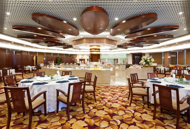 Dining hall in hotel stock photo. Image of dishware, restaurant - 13686120