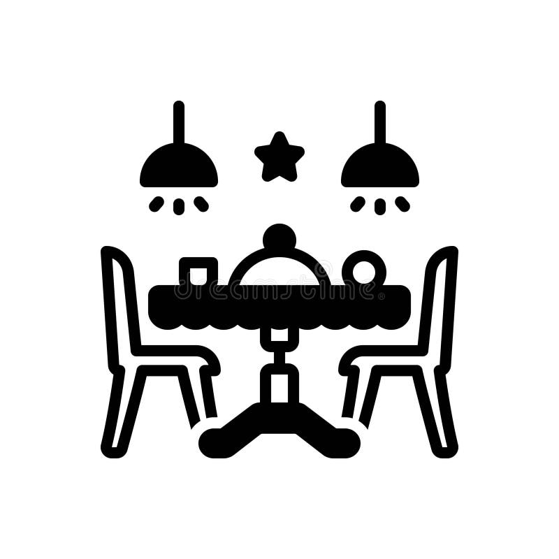 Black Solid Icon for Dining, Dinner and Restaurant Stock Vector ...