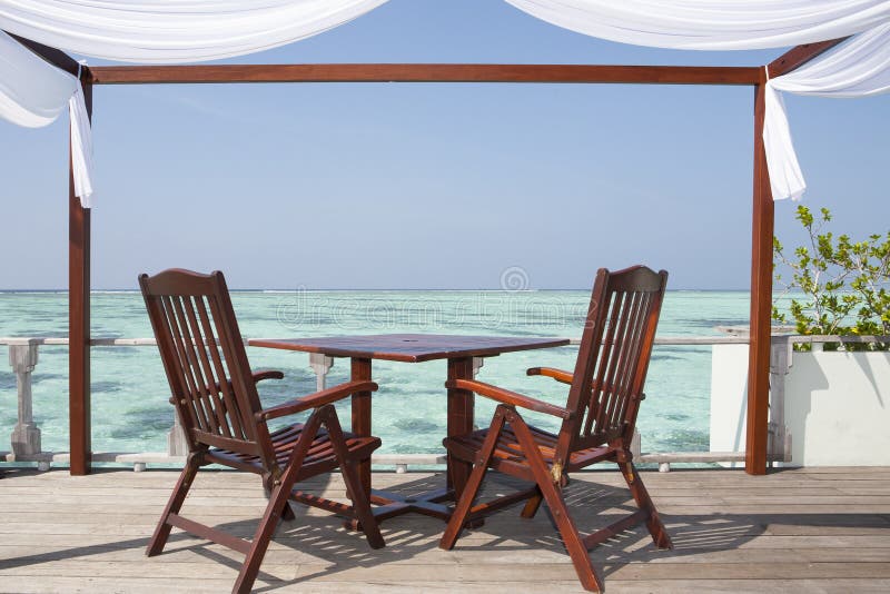 Dining with ocean view stock image. Image of sunny, nature - 27337609