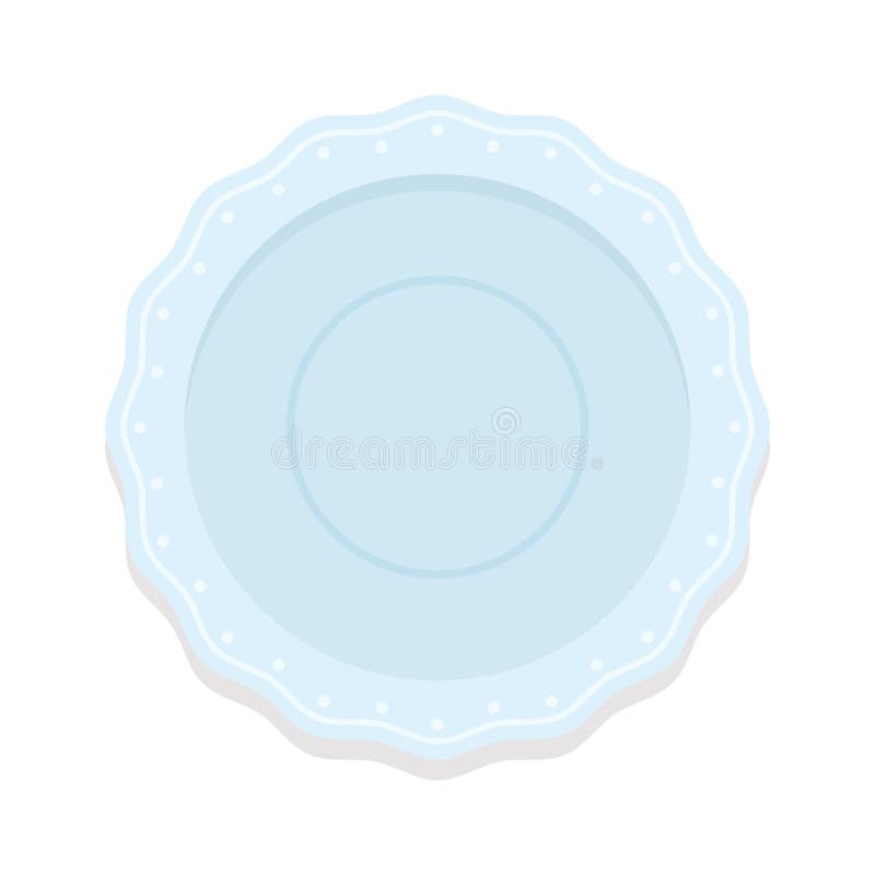Dining Plate with Wavy Edges Top View Flat Isolated Stock Vector ...