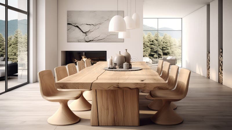 Dining raw wood stock illustration. Illustration of generated - 328689761