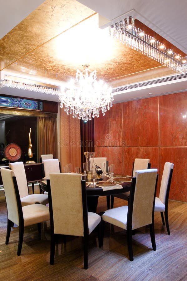 Dining Room,modern Chinese Style Stock Photo - Image of chinoiserie ...