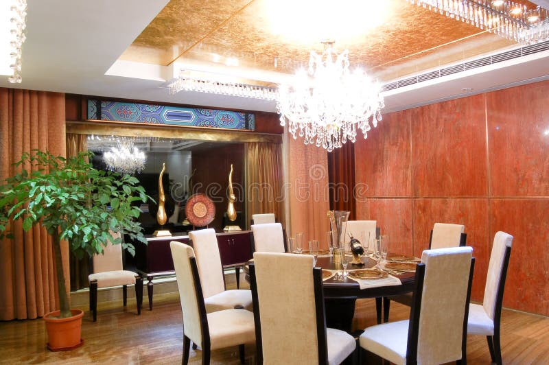 Dining Room,modern Chinese Style Stock Photo - Image of chinoiserie ...