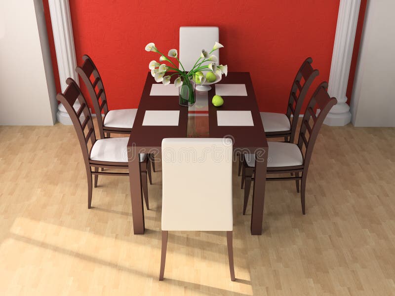 Dining-room interior. stock illustration. Illustration of wall - 27809177