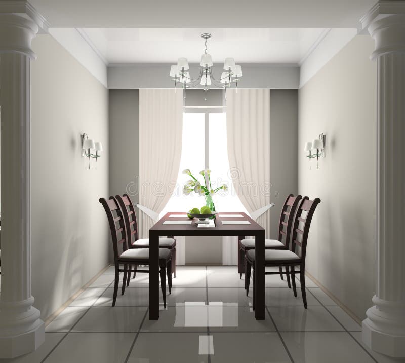 Dining-room interior. stock illustration. Illustration of interior ...