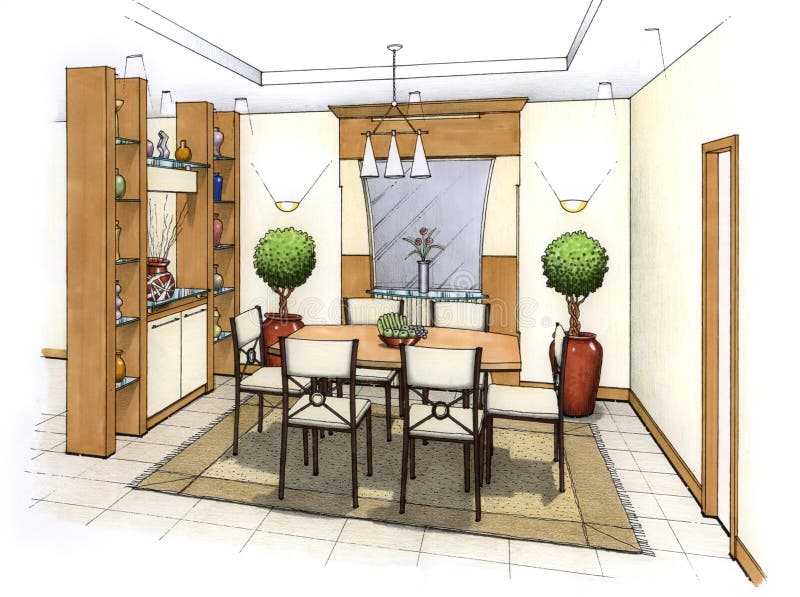 Dining Room stock illustration. Illustration of layout - 3168635
