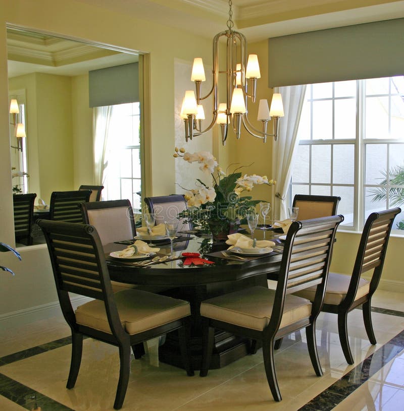 Dining Room stock image. Image of centerpiece, dine, table - 190723