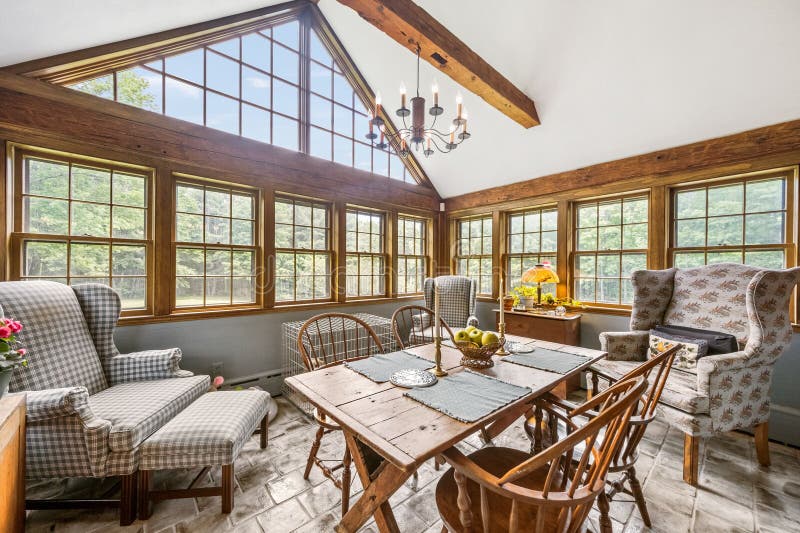 Dining Room with Antique and Modern Interior Mixture Stock Image ...