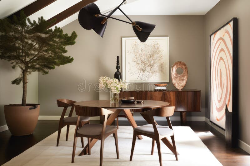 A Dining Room with Asymmetrical and Balanced Elements, from Furnishings ...