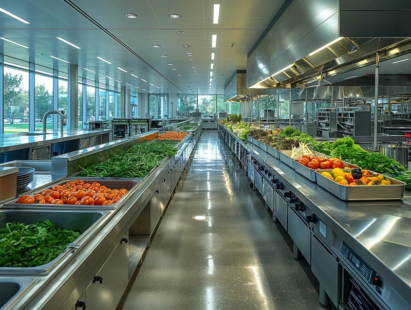 Dining Room in the Factory, Large Dining Room in a Modern Production ...
