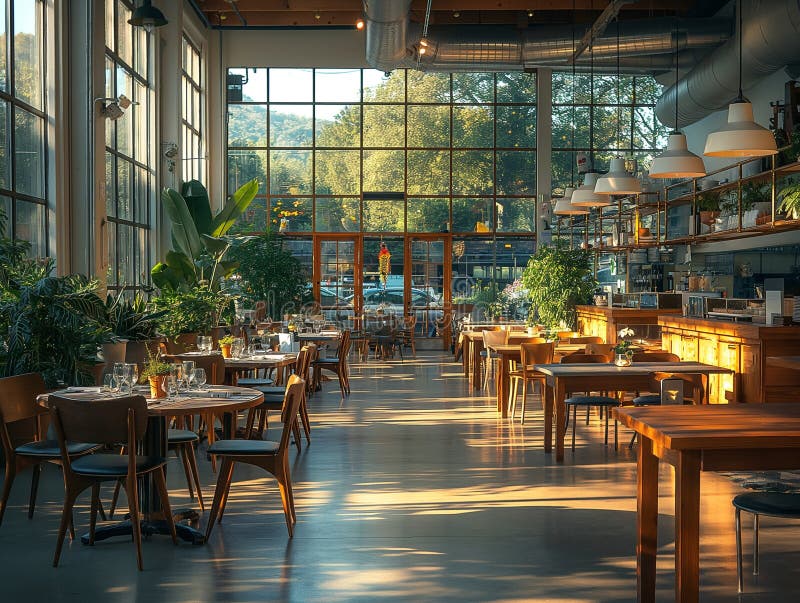 Dining Room in the Factory, Large Dining Room in a Modern Production ...