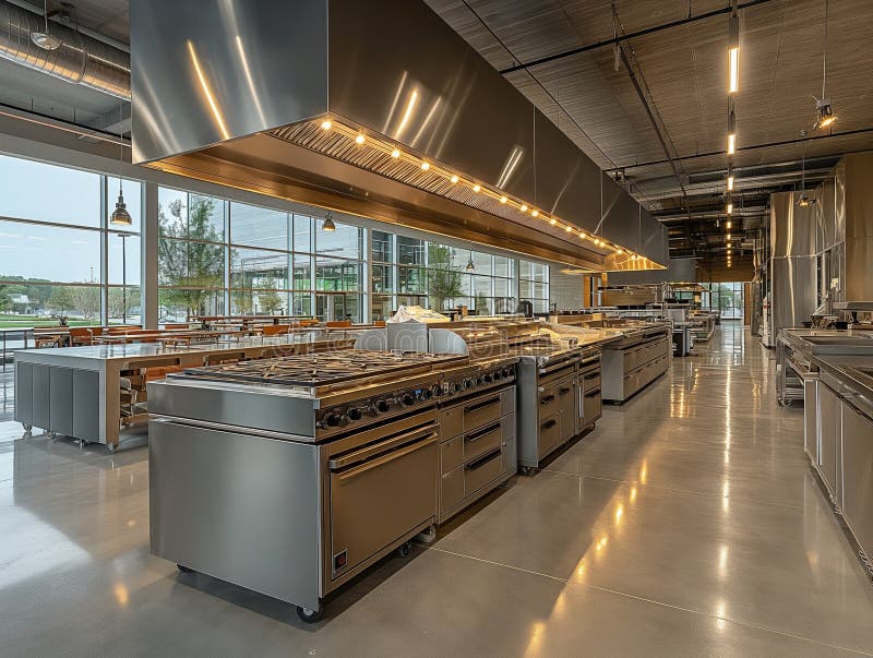 Dining Room in the Factory, Large Dining Room in a Modern Production ...
