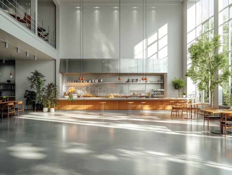 Dining Room in the Factory, Large Dining Room in a Modern Production ...