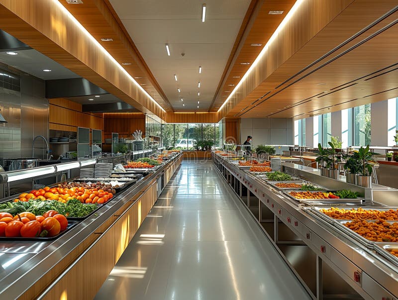 Dining Room in the Factory, Large Dining Room in a Modern Production ...