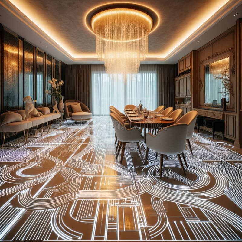 Dining Room Floor with Programmable LED Tiles that Create Dynamic ...