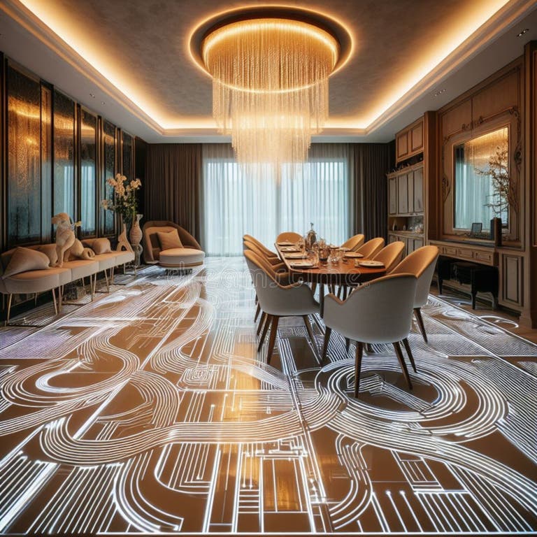 Dining Room Floor with Programmable LED Tiles that Create Dynamic ...