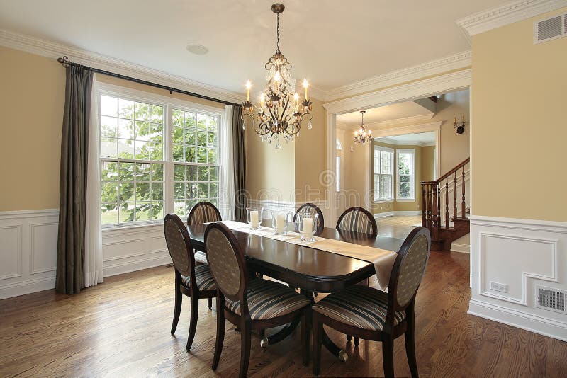 Foyer and dining room stock image. Image of lighting - 12174889