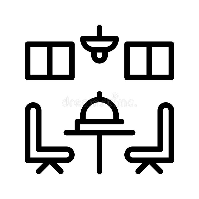 Dining Room Icon. Dinner Table Outline Flat Icons Graphic Design ...