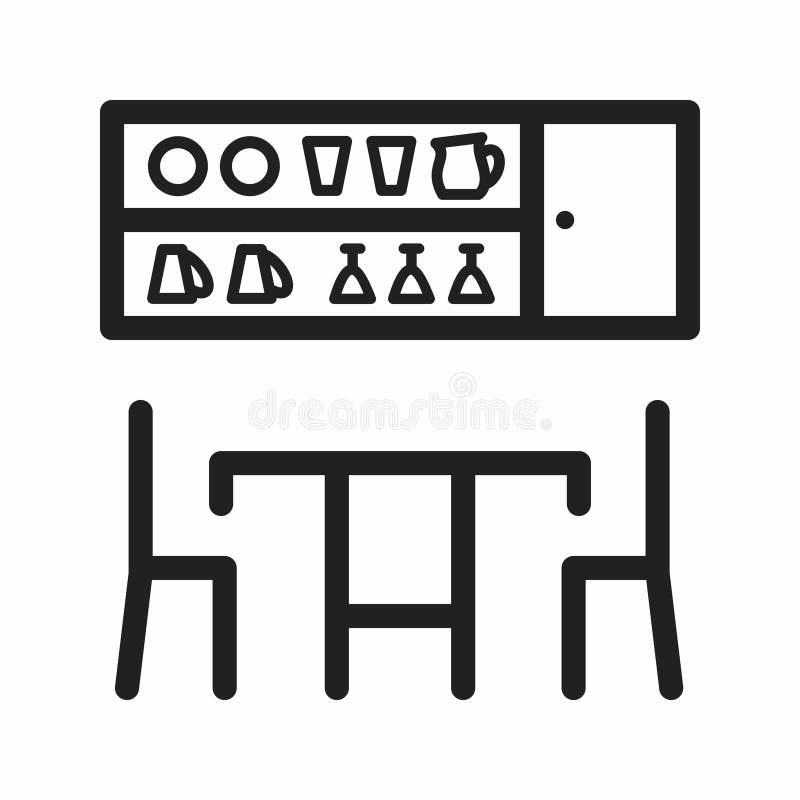 Dining Room icon vector stock vector. Illustration of dine - 356704806