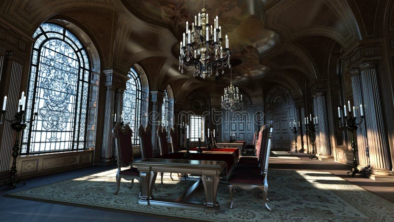 Castle Room ,medieval Interior, Gothic Hall Stock Image - Image of ...