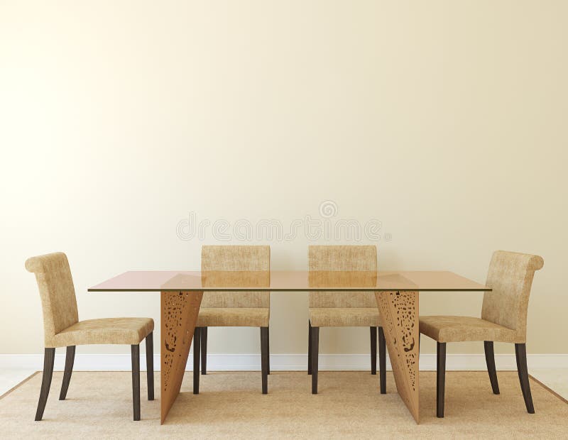 Dining-room interior. stock illustration. Illustration of interior ...