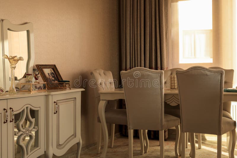 Dining Room Interior with Table Concept Stock Photo - Image of house ...