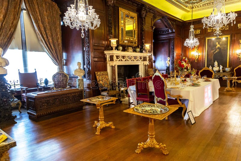 Dining Room and Interior of Warwick Castle, UK Editorial Stock Photo ...