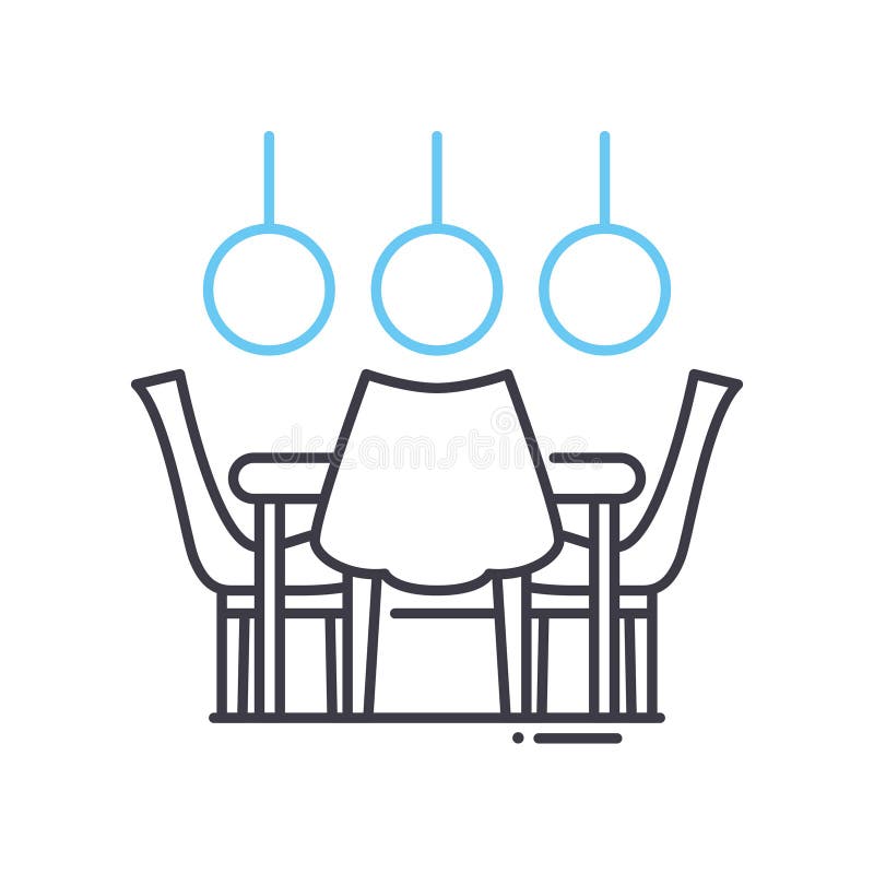 Dining Room Line Icon, Outline Symbol, Vector Illustration, Concept ...