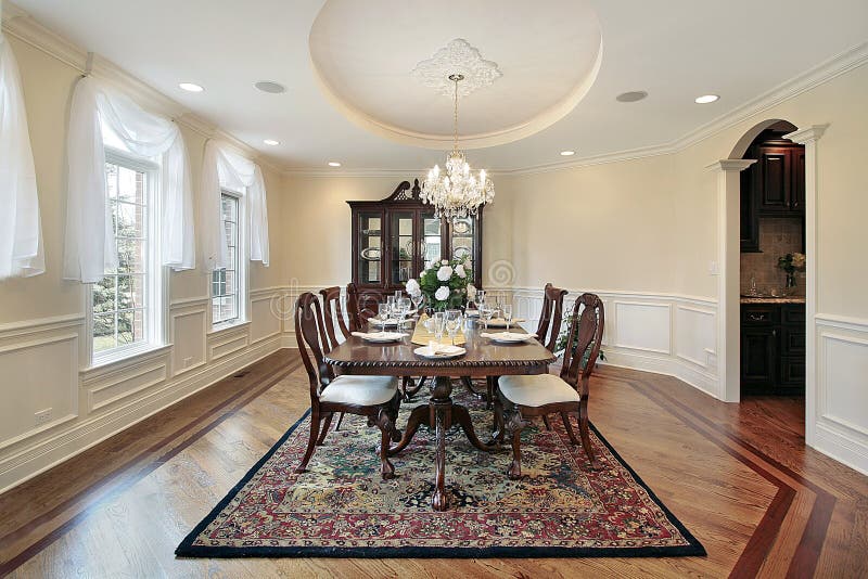 Dining room in luxury home stock image. Image of house - 10077507