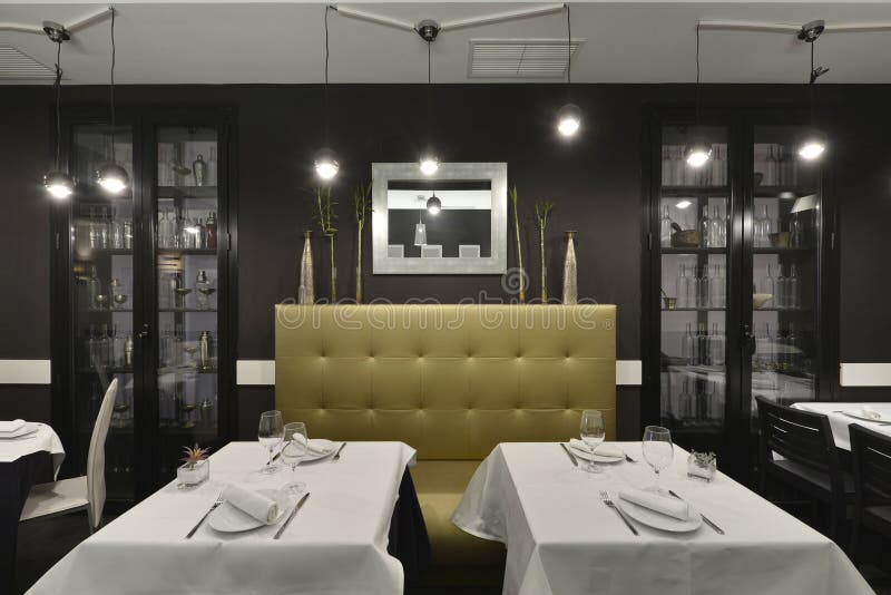 Dining Room of a Restaurant with Table Stock Photo - Image of indoors ...