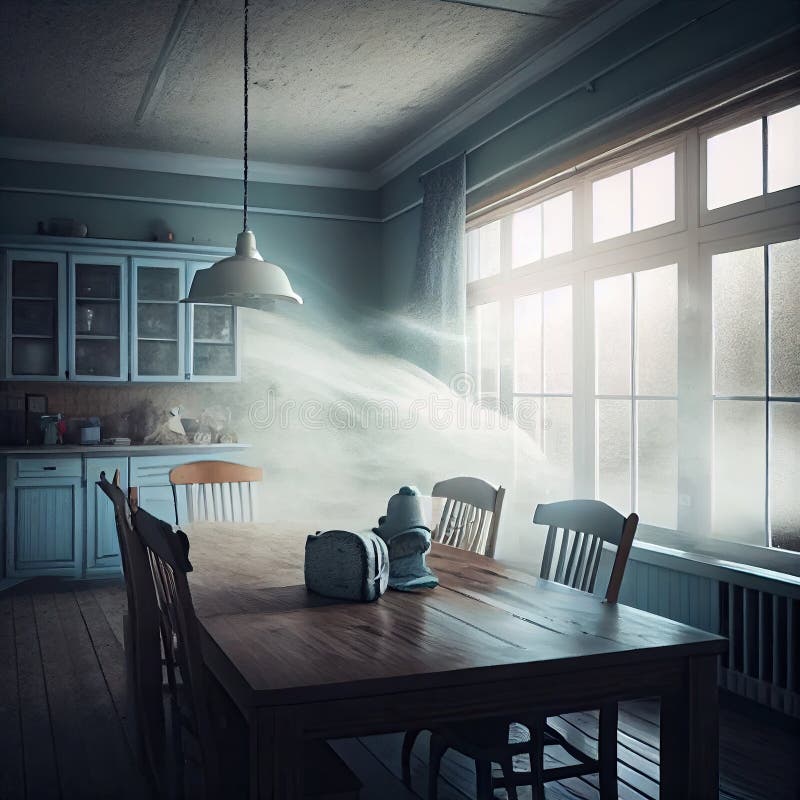 A Dining Room with Tables and Chairs and Yellow Walls Stock Image ...