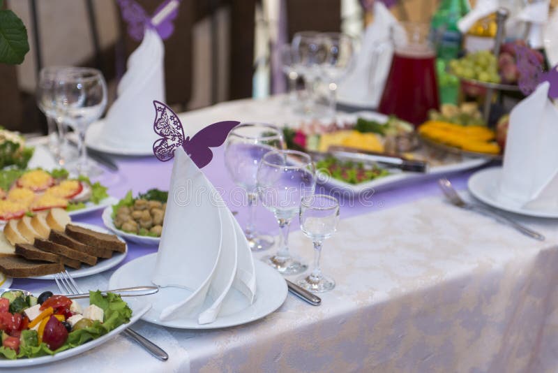 Dining Room Table Elegantly Set Stock Photo - Image of decorated, clean ...