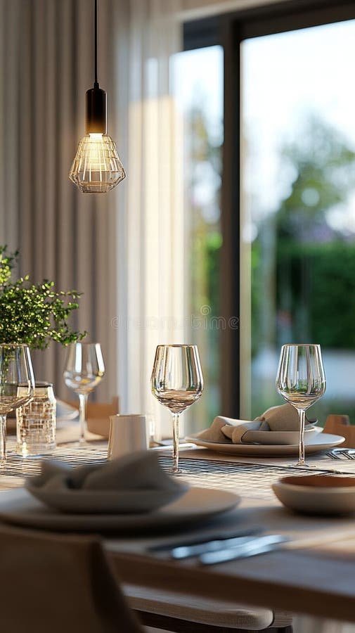 Dining Room Table Set for an Evening Meal, Home Decor, Interior Design ...