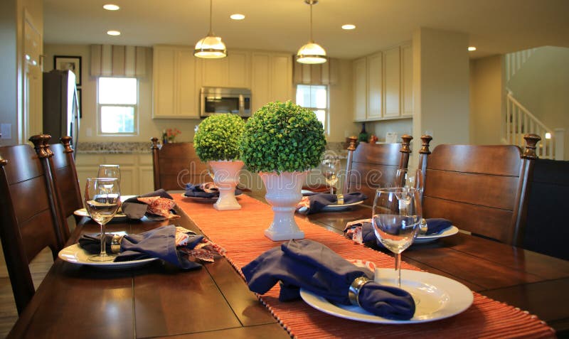 Dining Room Table Setting stock photo. Image of dinner - 69696704