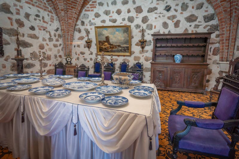 Dining Room at Trakai Island Castle Interior - Trakai, Lithuania ...