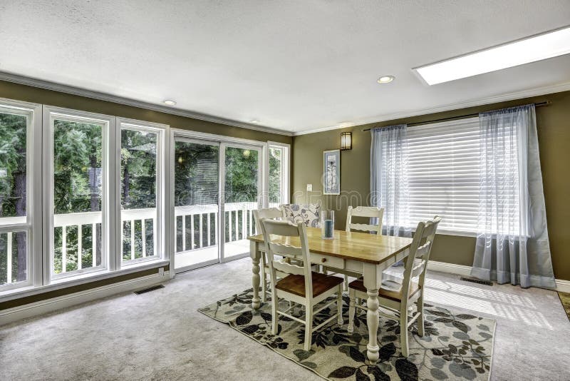 Dining Room with Walkout Deck Stock Image - Image of building, corner ...