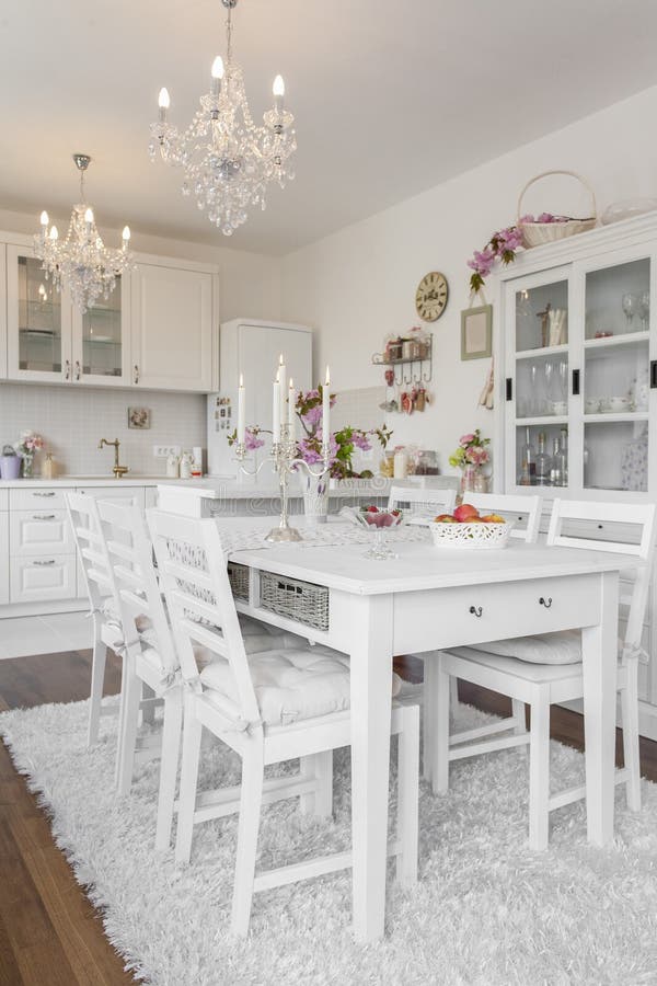 White dining room table stock photo. Image of room, clothe - 21258580