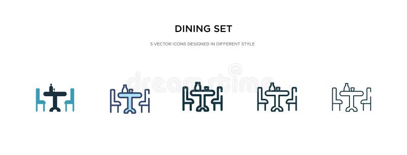 Dining Set Icon in Different Style Vector Illustration. Two Colored and ...