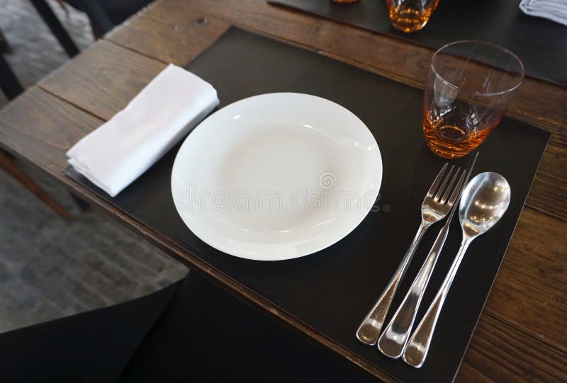 Dining set on the table stock photo. Image of kitchen - 77712776