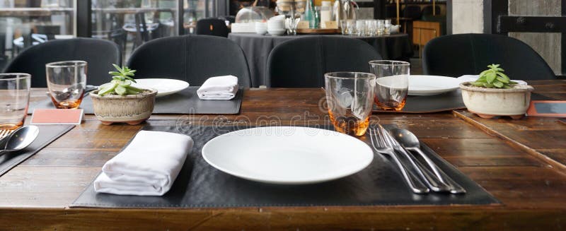 Dining set on the table stock image. Image of stainless - 77712941