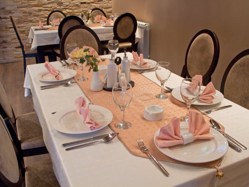 Elegant Dining Table stock image. Image of spoon, decorated - 371165