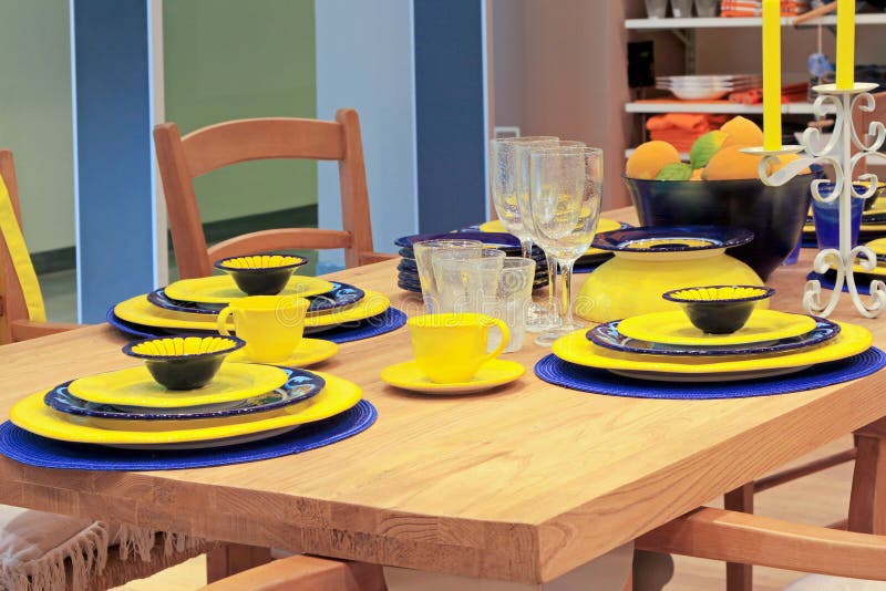 Dining table stock image. Image of dish, table, porcelain - 20859165